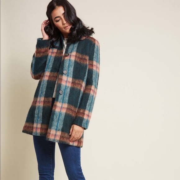 Modcloth | Jackets & Coats | Emily And Fin Authenticity Abounds Plaid ...